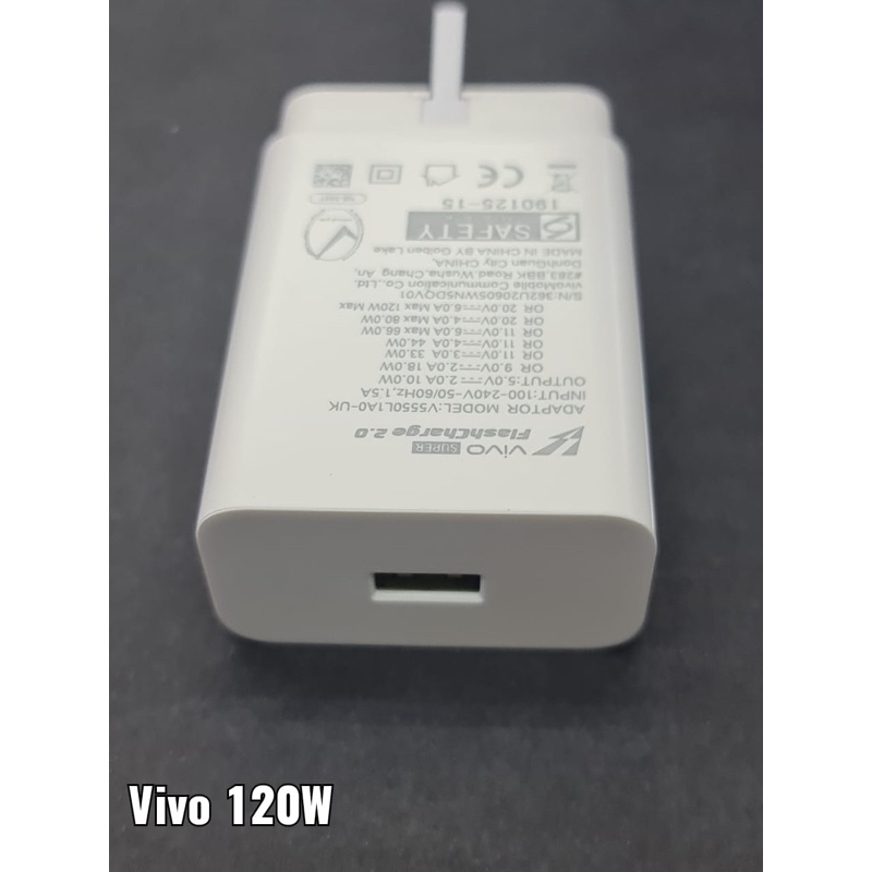 Vivo 120W/66w Fast Charger Flash Charge Adapter With Type-C Cable For V20 V21 V23 X50 X60 X70 ...
