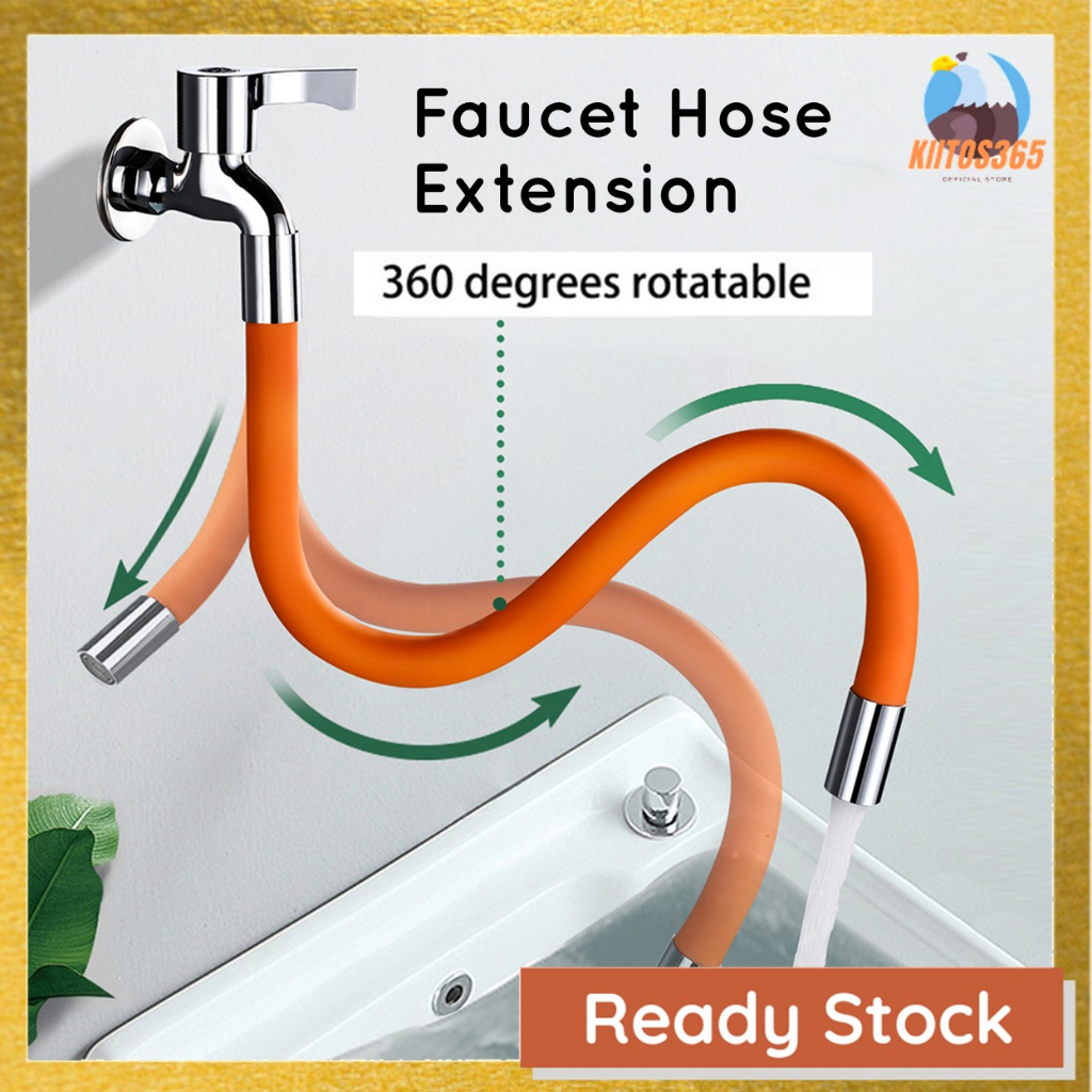 50cm Faucet Extension Hose 360° Free Bending Extender Kitchen Toilet ...