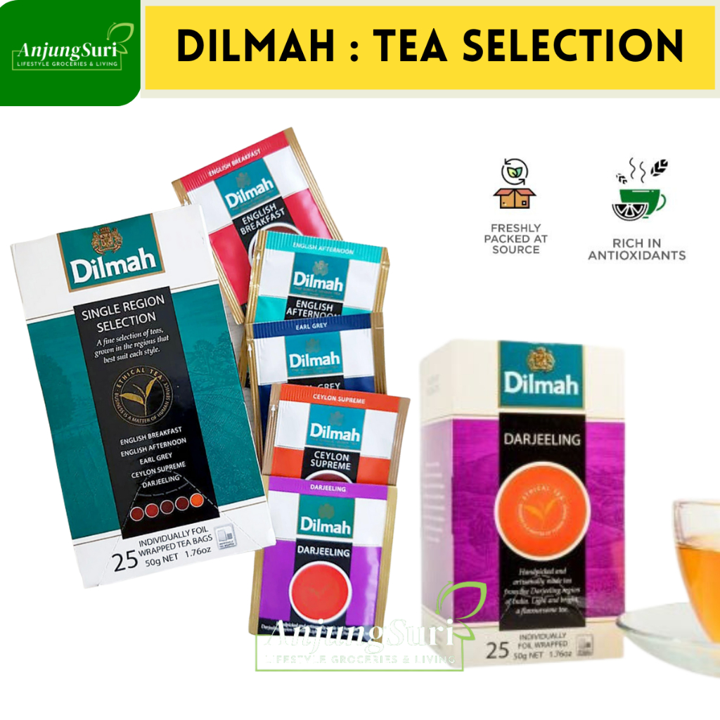 Dilmah Tea Single Region Selection English Breakfast Earl Grey Ceylon ...