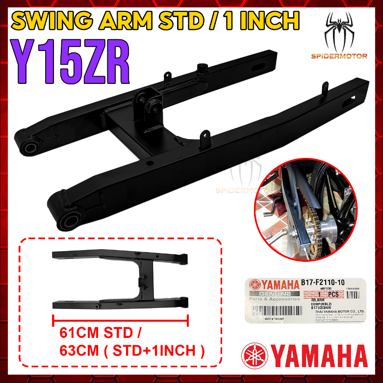 Swing Arm Rear Standard 61CM / +1 INCH Tambah Panjang 63CM Yamaha Y15 ...