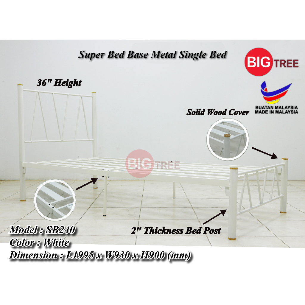 Big Tree Super Strong Bed Base Metal Single Bed Frame / Katil Besi ...