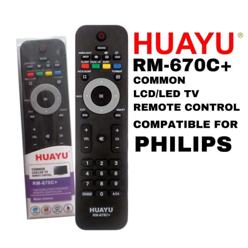 HUAYU COMMON LCD/LED TV REMOTE CONTROL RM-670C+ (PHILIPS) | Shopee Malaysia