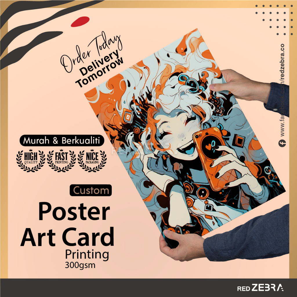 Red Zebra 】A3+ A3 A4 A5 Poster Printing ART CARD 300gsm | Urgent Siap ...