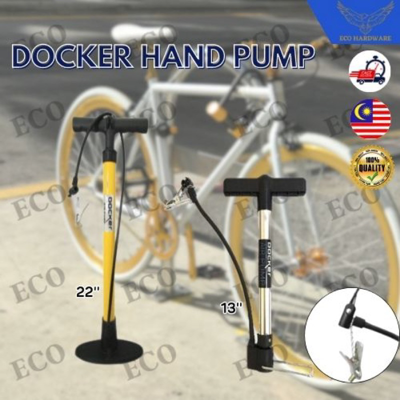 DOCKER 13",22" Heavy Duty Hand Pump /Pam Angin Tayar Basikal/Air Hand ...