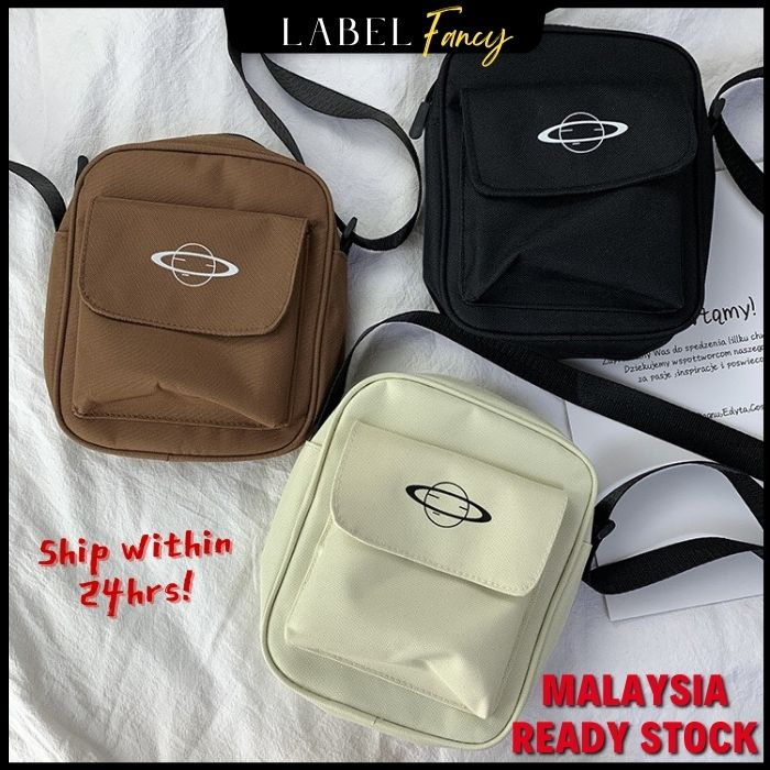 [Ready Stock] Canvas Sling Bag Crossbody Bag Unisex Korean Style Beg ...