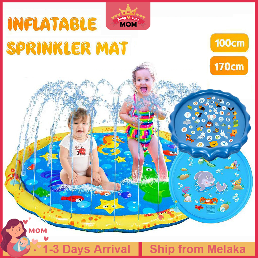 Fun Water Spray Mat Kids Swimming Pool Outdoor Sprinkle Fountain Pad ...