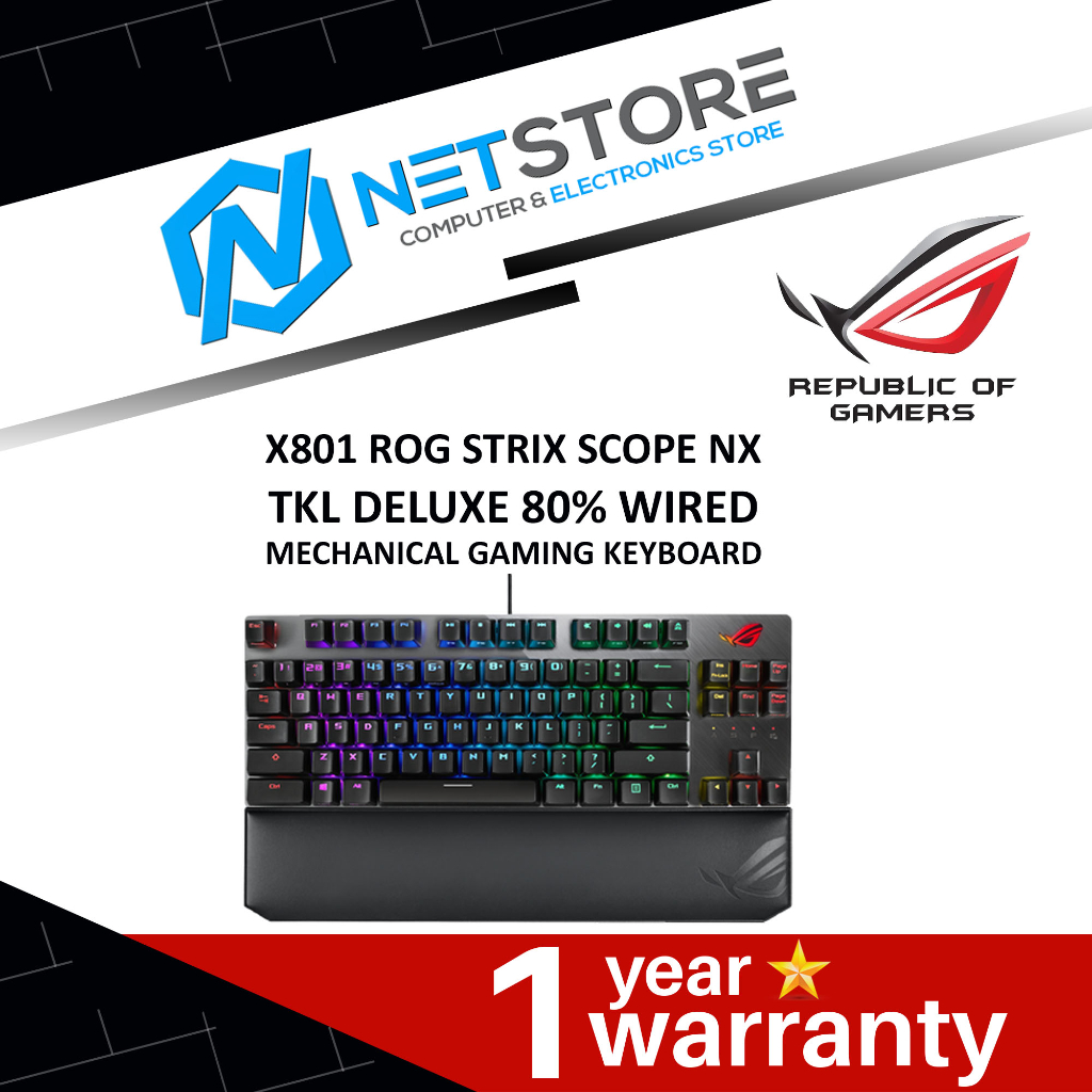 ASUS X801 ROG STRIX SCOPE NX TKL DELUXE 80% WIRED MECHANICAL GAMING ...