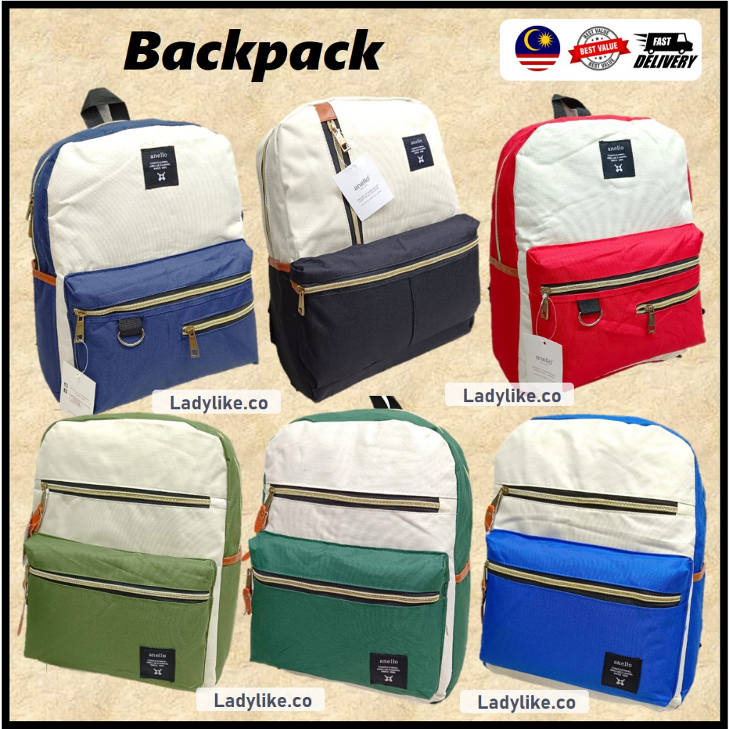 Anello Bag Japan Fashion Backpack Solid Color Casual Daily Travel Bag ...