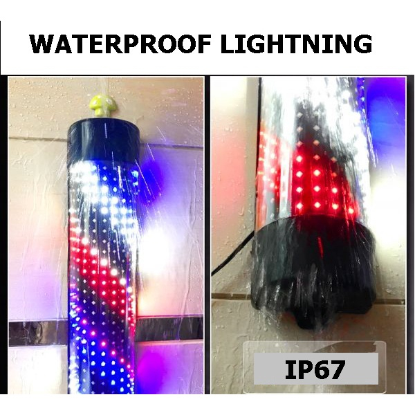 95 x 15cm LED Rotating Saloon Sign Barber Pole with Remote Kedai ...