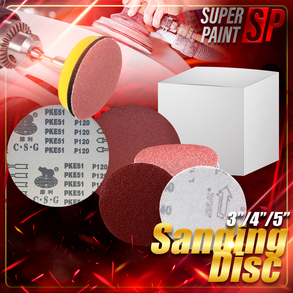 [Kertas Pasir Bulat 100pcs] 3/4/5 Inch Sanding Disc Red Abrasive ...