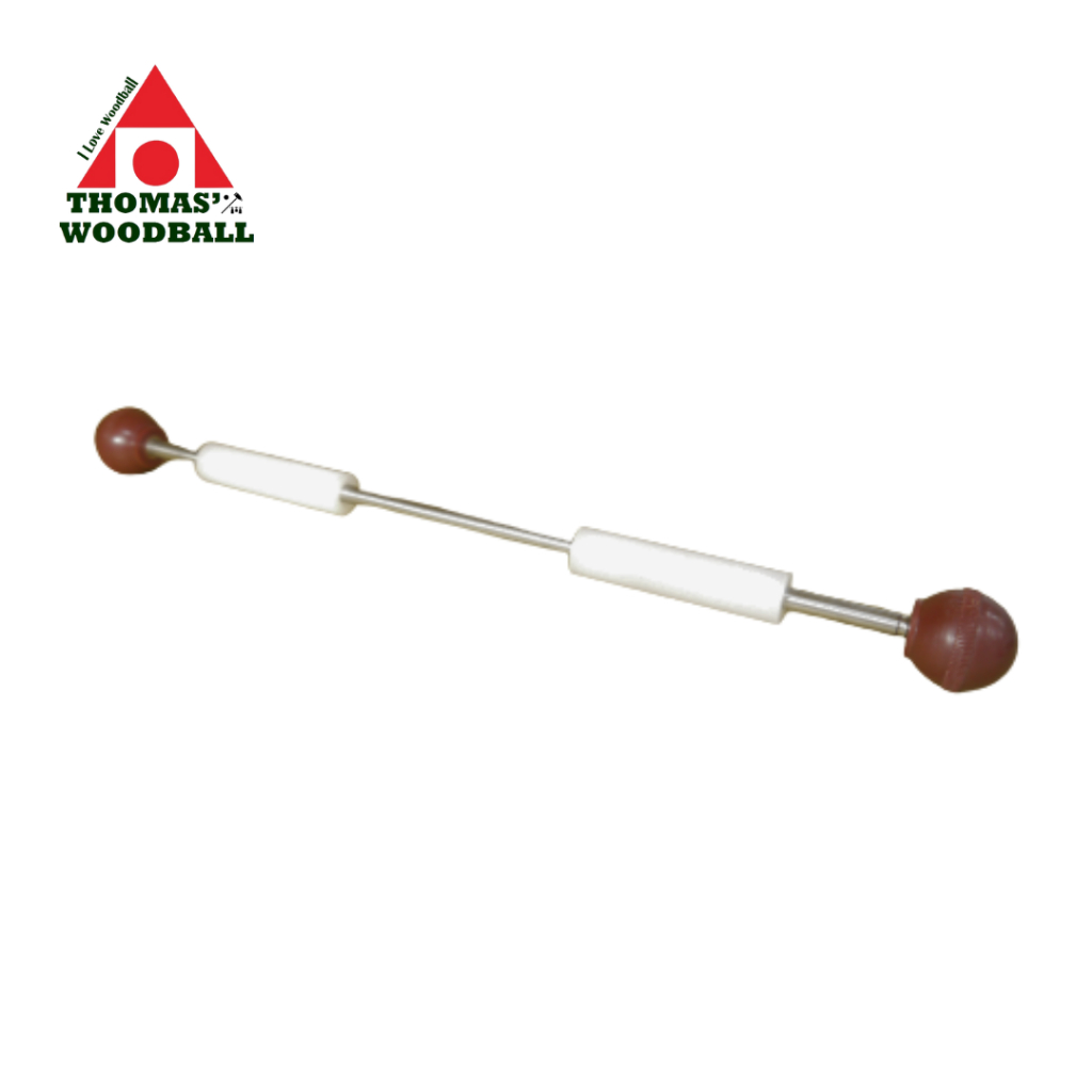 Woodball gate suspending steel rod with plastic guard and locking nut ...