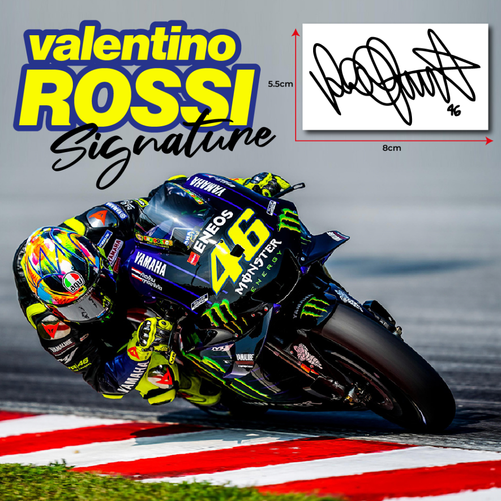 Sticker Motor Signature Rossi, Sign Rossi, Tanda tangan Rossi (sesuai ...
