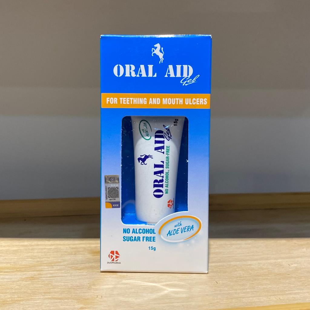 Oral Aid Gel For Teething And Mouth Ulcers with Aloe Vera 15g | Shopee ...