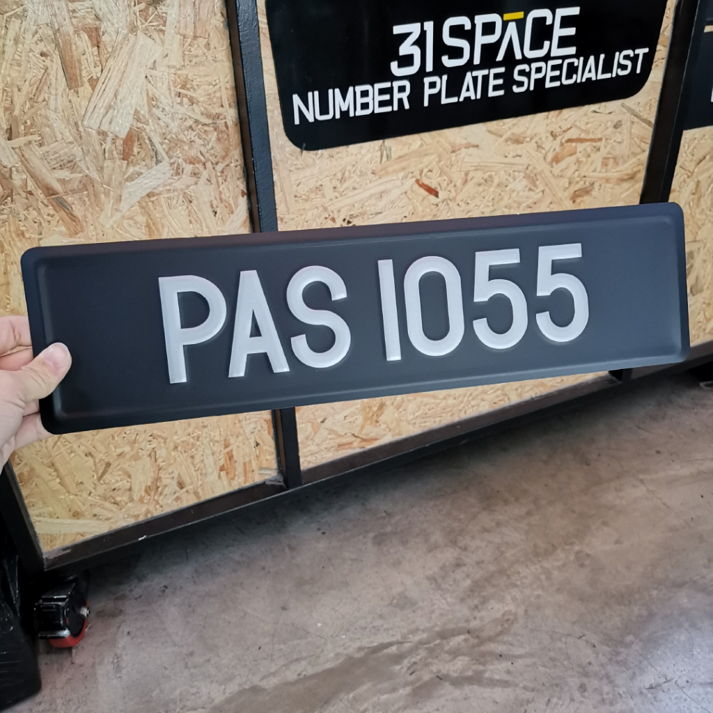 No Plate Kereta Besi Ketuk Number Plate Aluminum Font Warna Gray ...