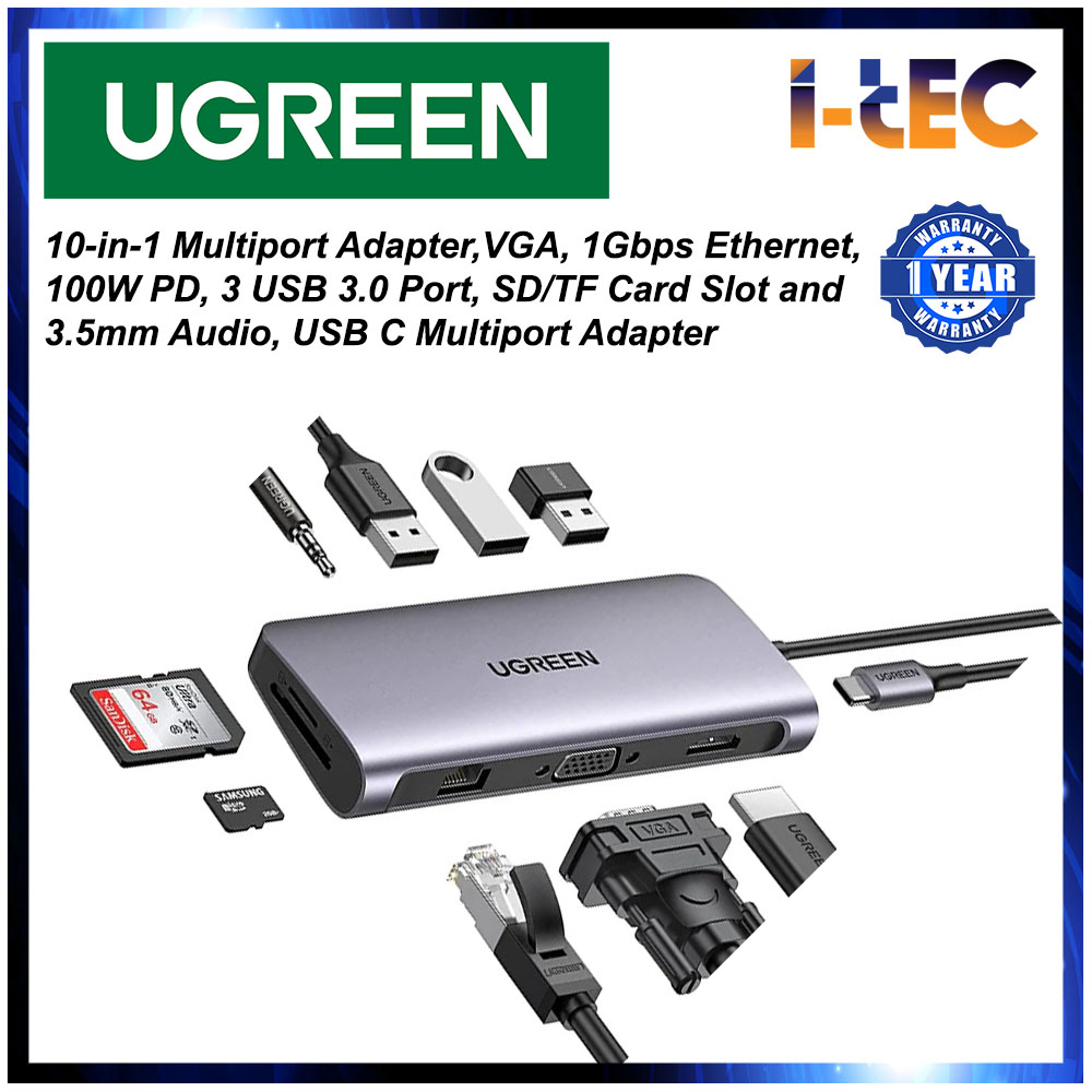 UGREEN 10-in-1 Multifunctional Adapter(80133) | Shopee Malaysia