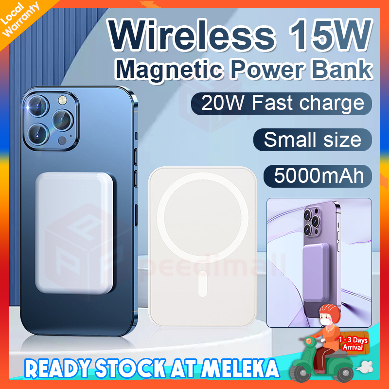 Wireless Power Bank 5000mAh Mini PowerBank Wireless Fast Charging ...
