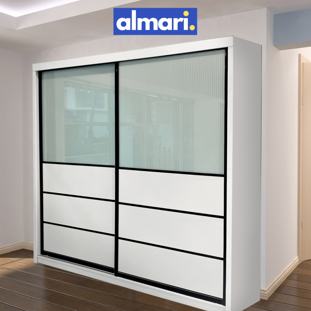 FREE INSTALLATION Almari Baju /Wardrobe Sliding Door /Anti-Jump ...