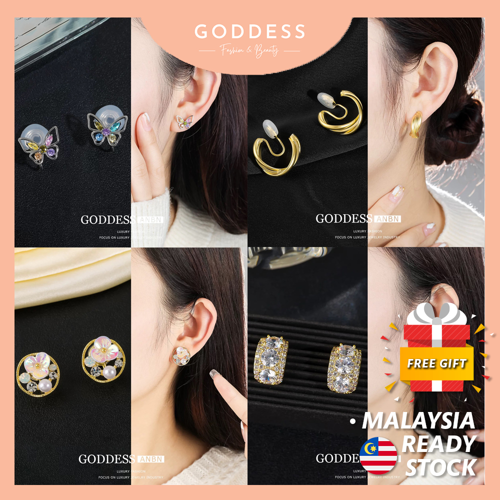 GODDESS Ear clip earrings Hijab no earhole piercing Hijab friendly No ...