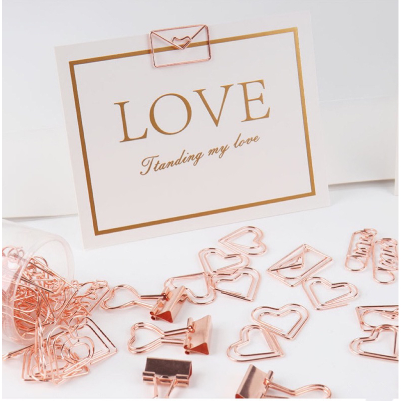 ｛Ready Stock｝New Style Romance love name card metal clip envelope ...