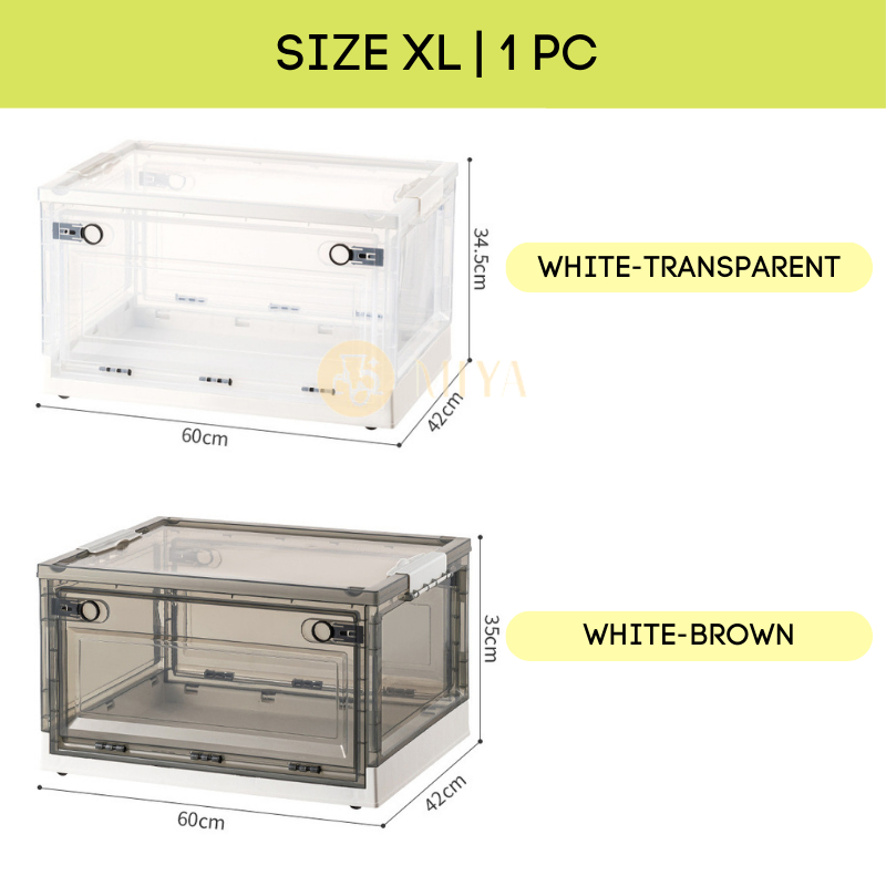 Foldable Storage Box with Lid Large Capacity Multipurpose Stackable ...