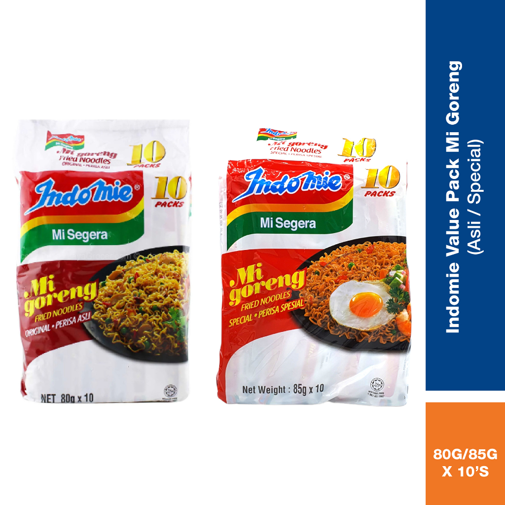 Indomie Value Pack Mi Goreng Fried Instant Noodles Asli / Special 80G X 10 | Shopee Malaysia