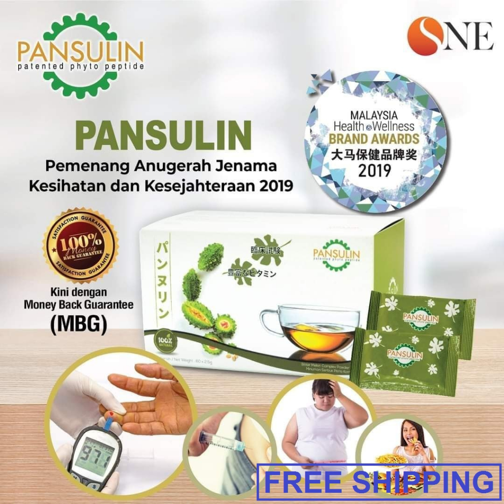 PANSULIN 60 Sachets New 苦瓜胜肽 Reduce Blood Glucose 糖尿病救星 FREE Delivery ...