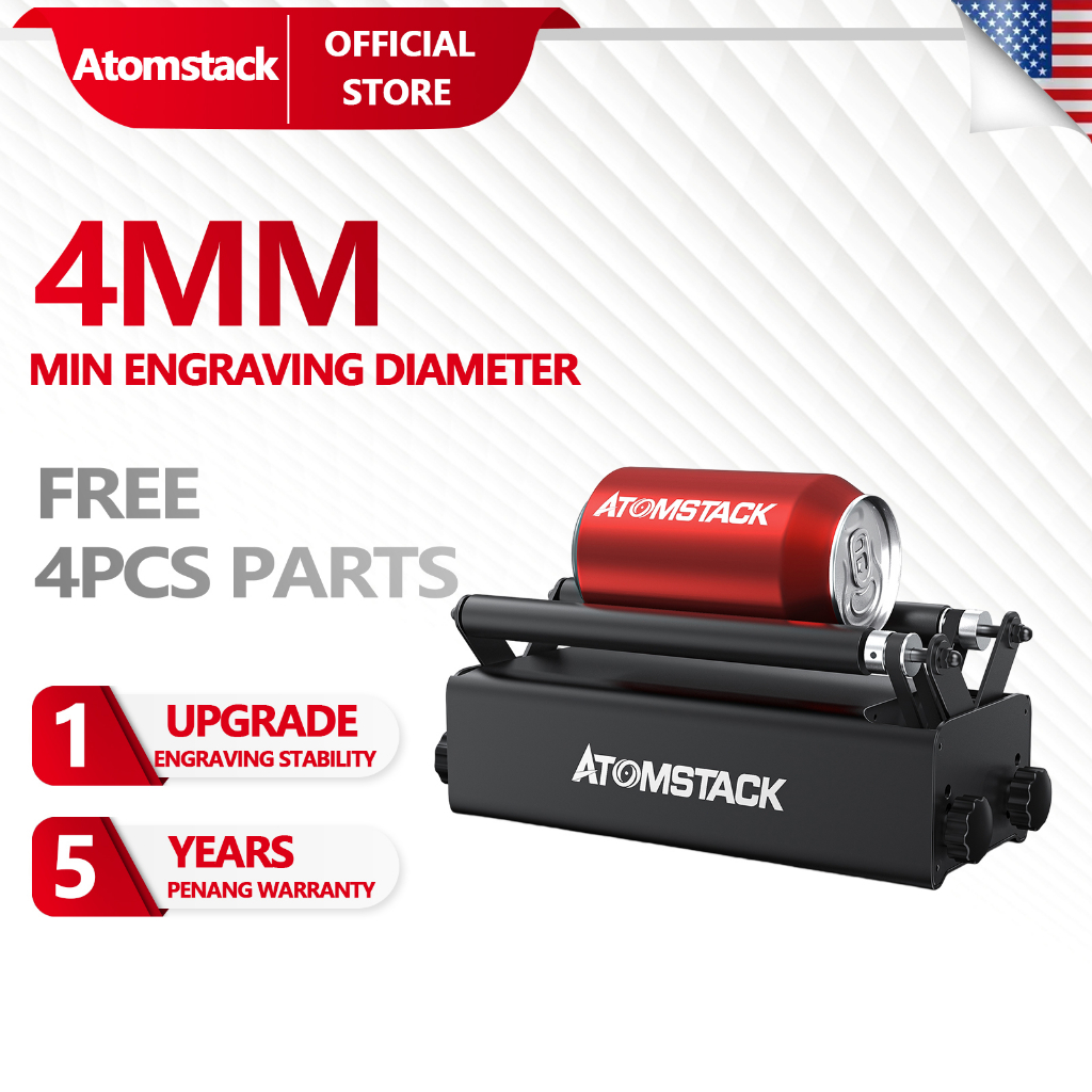 Atomstack R3 Roller Laser Engraver Y-Axis Rotary Roller Engraving ...