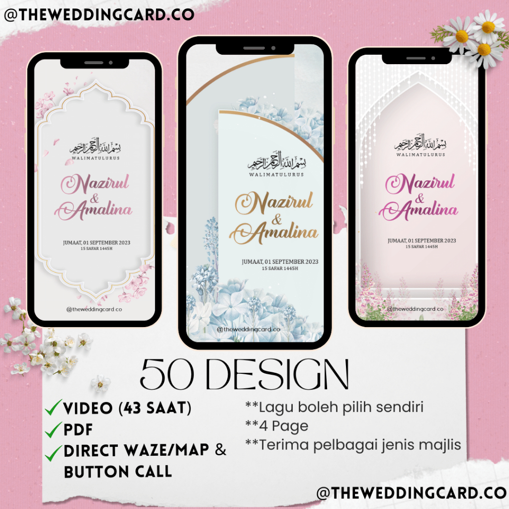 Kad Kahwin | Digital E-Card Wedding Invitation Video Jemputan Kahwin Tunang Aqiqah Hari Lahir ...