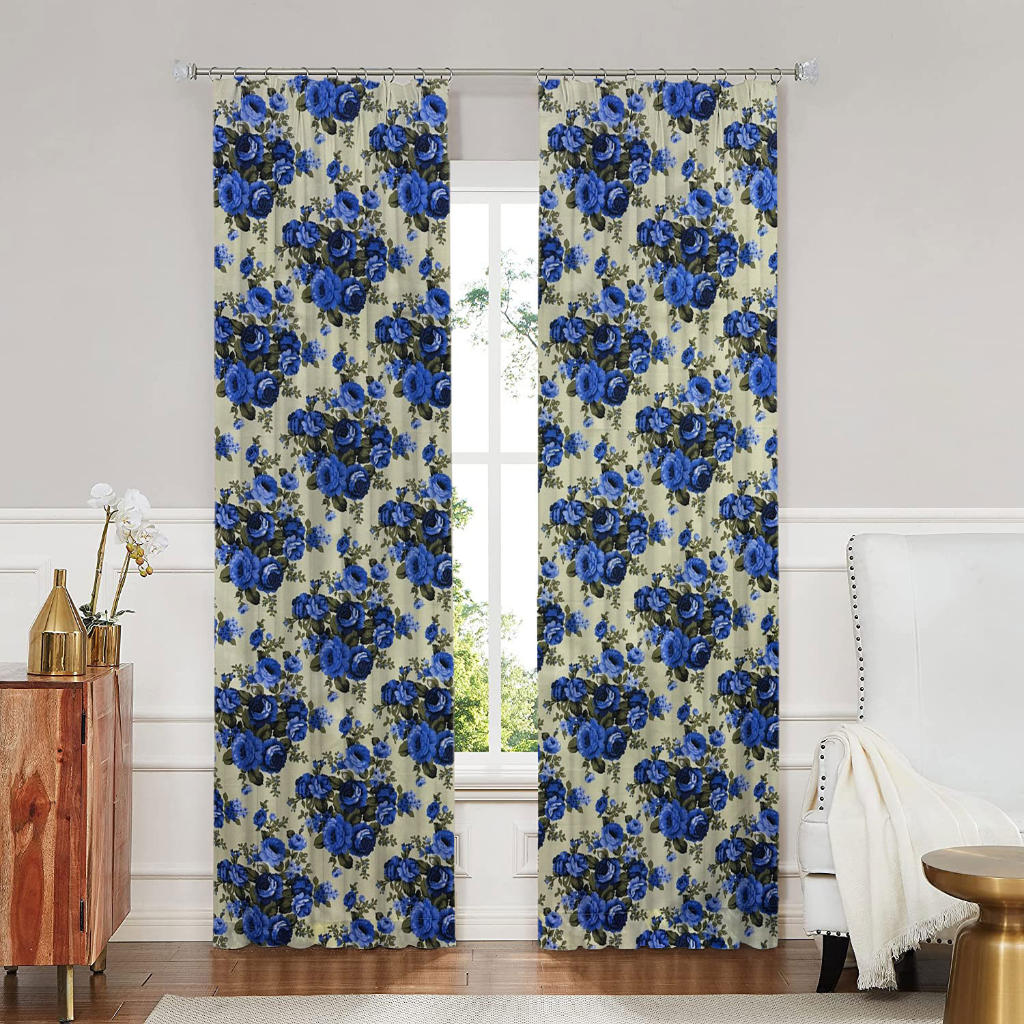 N2 SKY BLUE - Nana Curtain (HOOK & RING) Langsir Bercorak / Langsir ...