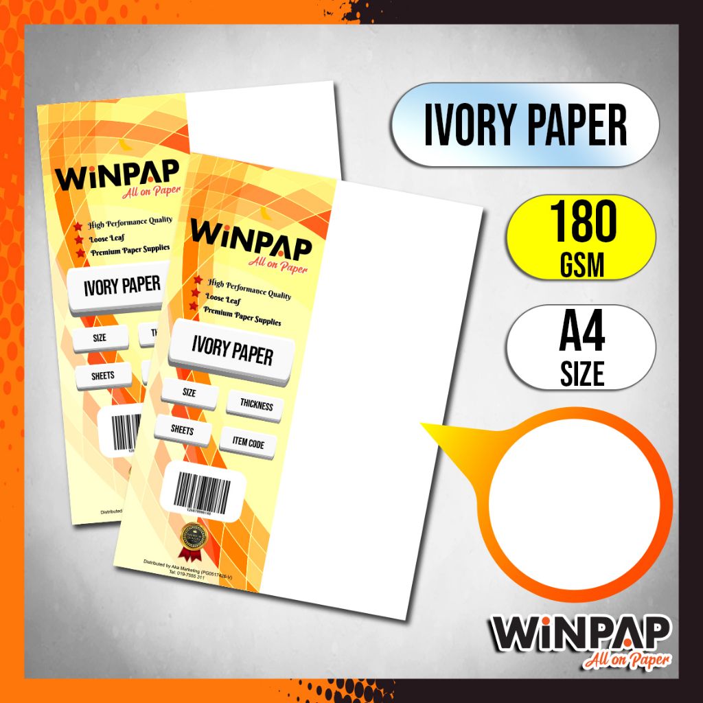 WPP111 Ivory Paper (A4, 180gsm, 20s) Kertas Ivory, Ivory Card ...