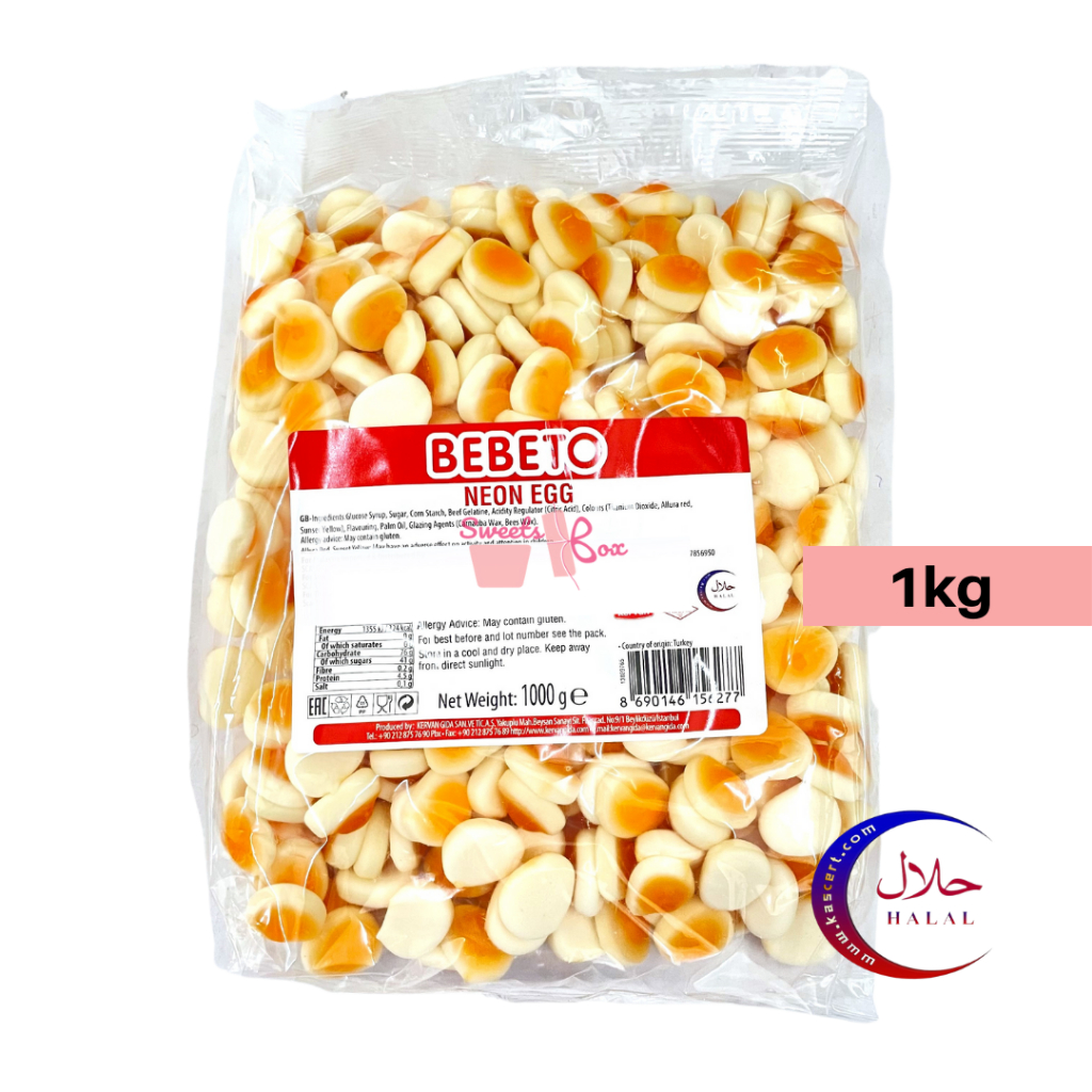 Sweetsbox | Bebeto Fried Egg Halal 1KG - Tasty Halal Candy Gummy Gula ...