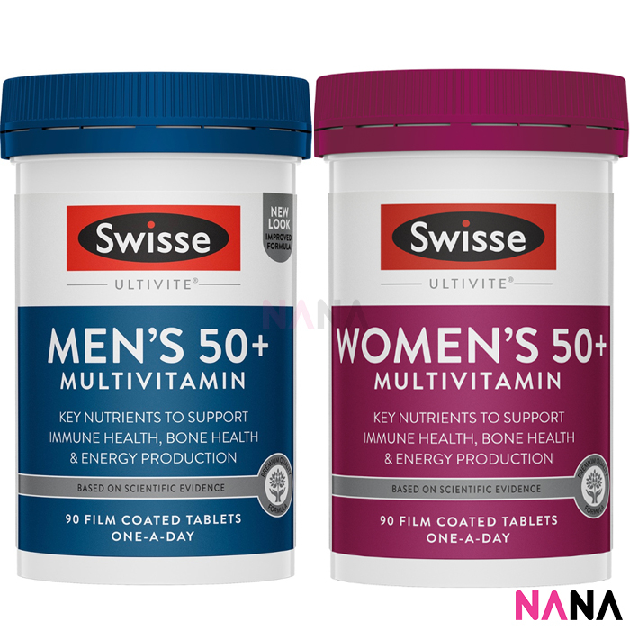 Swisse Ultivite Multivitamin Couple's Pack for Men & Women 50+ (90 Tablets + 90 Tablets ...