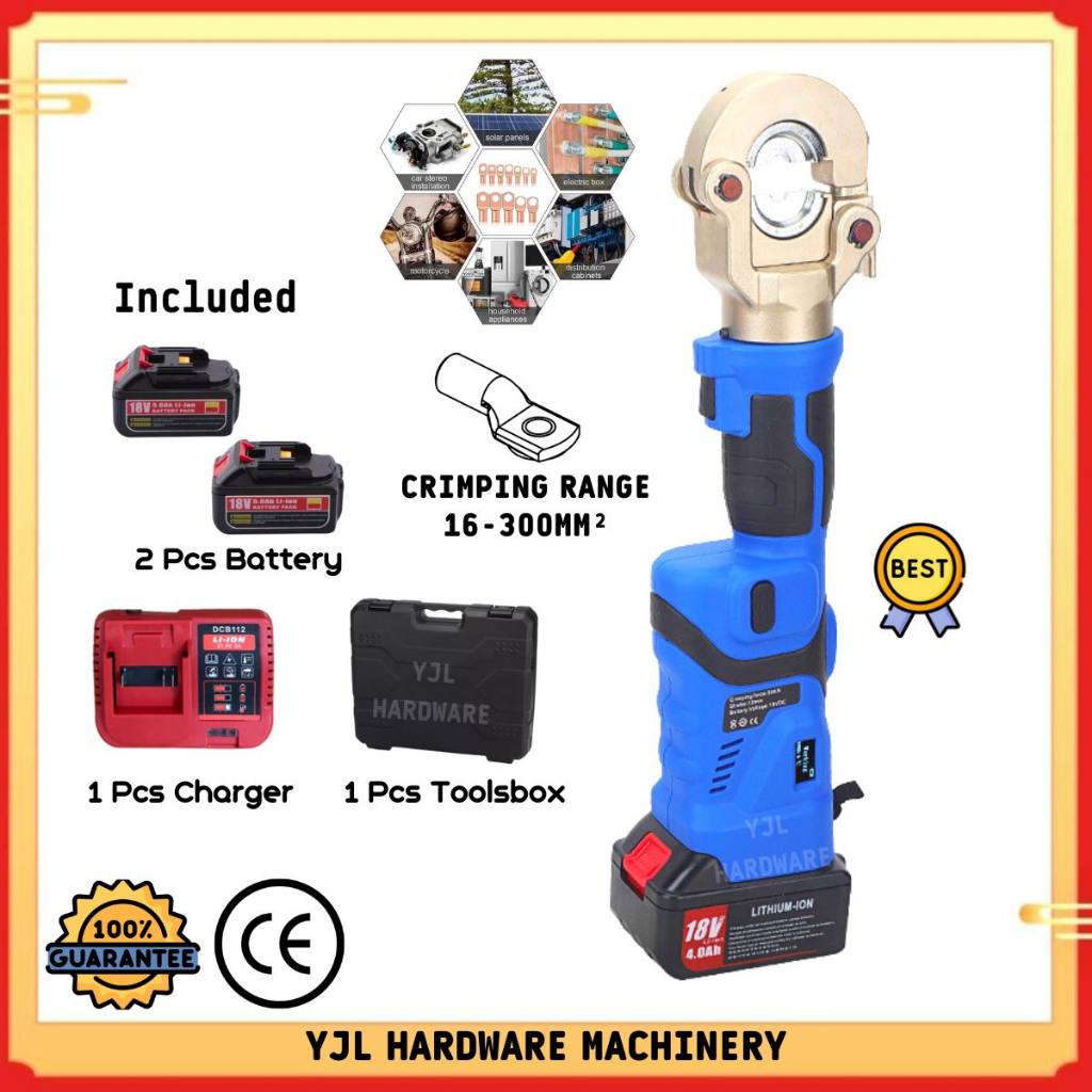 YJL- Portable Electric Hydraulic Crimping Tool Rechargeable Battery ...