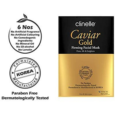 CLINELLE CAVIAR GOLD FIRMING FACIAL MASK 1'S X 25ML | Shopee Malaysia