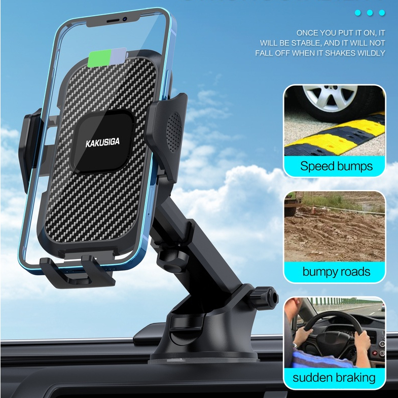 KAKUSIGA KSC-759B Suction Cup Extendable Car Mount Holder 360 Rotating ...