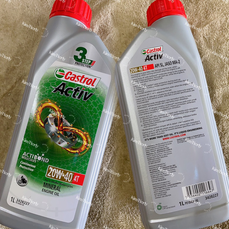 CASTROL ACTIV 4T 20W-40 KELABU (1 LITRE) | Shopee Malaysia