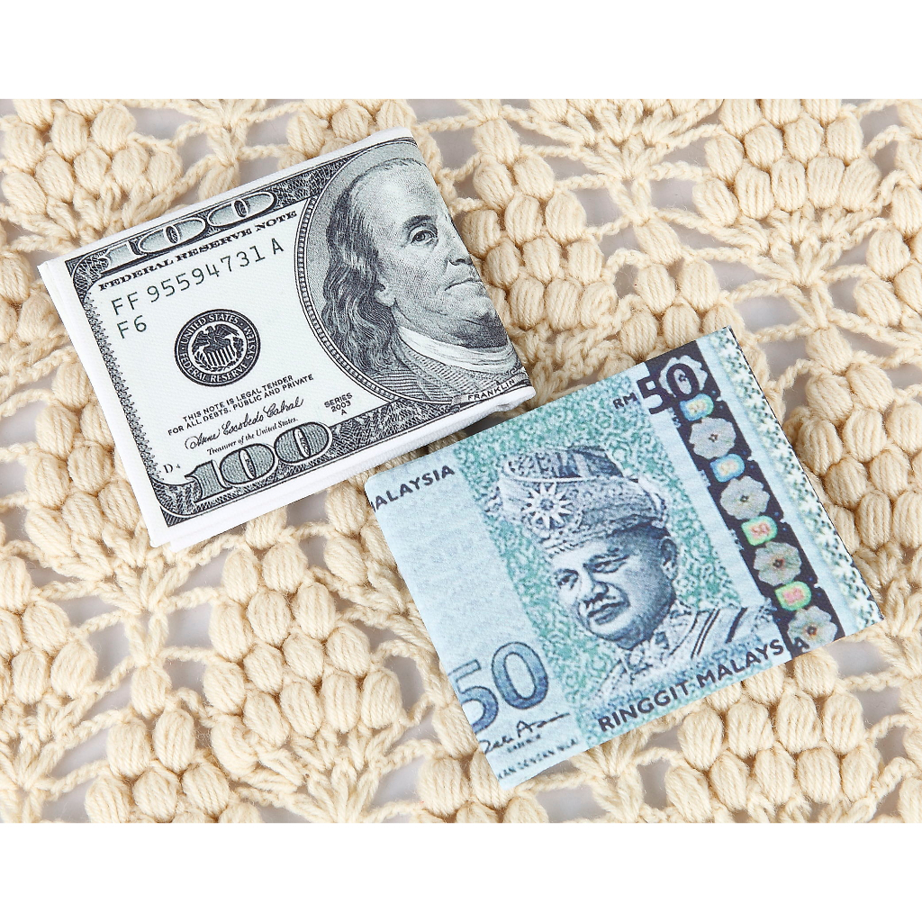 PU Wallet / Money Wallet / PRINTED RINGGIT MALAYSIA & $100 Dollar MONEY ...