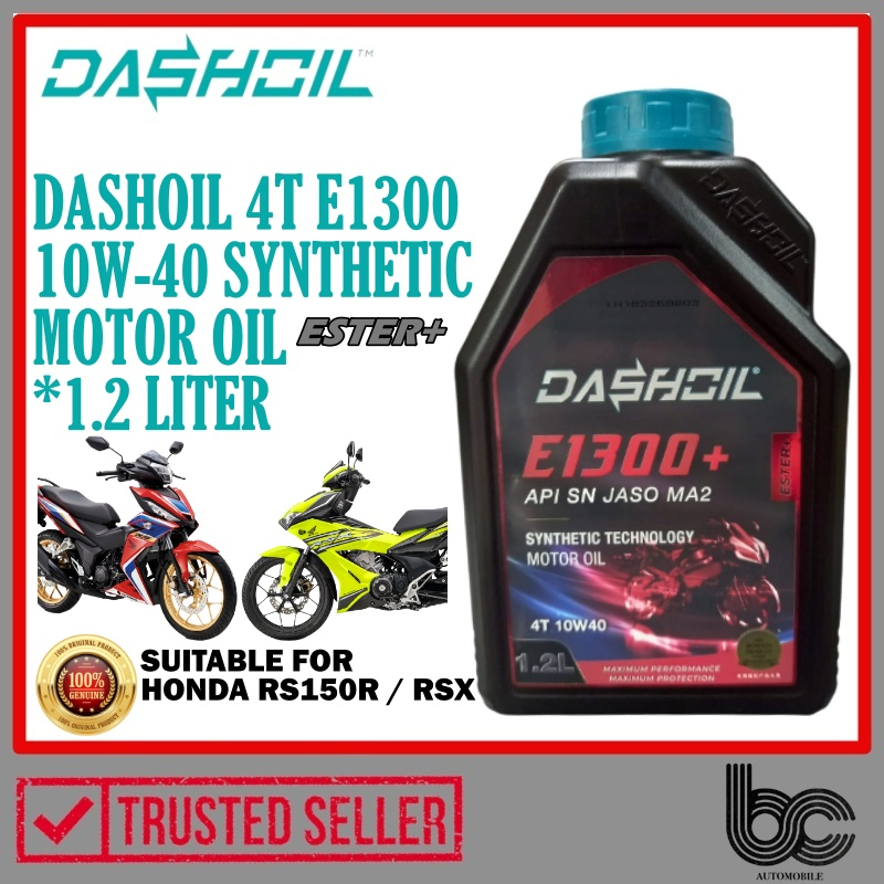 DASHOIL E1300+ 4T 10W-40 SYNTHETIC MOTOR OIL ESTER+ / 4 STROKE ENJINE ...