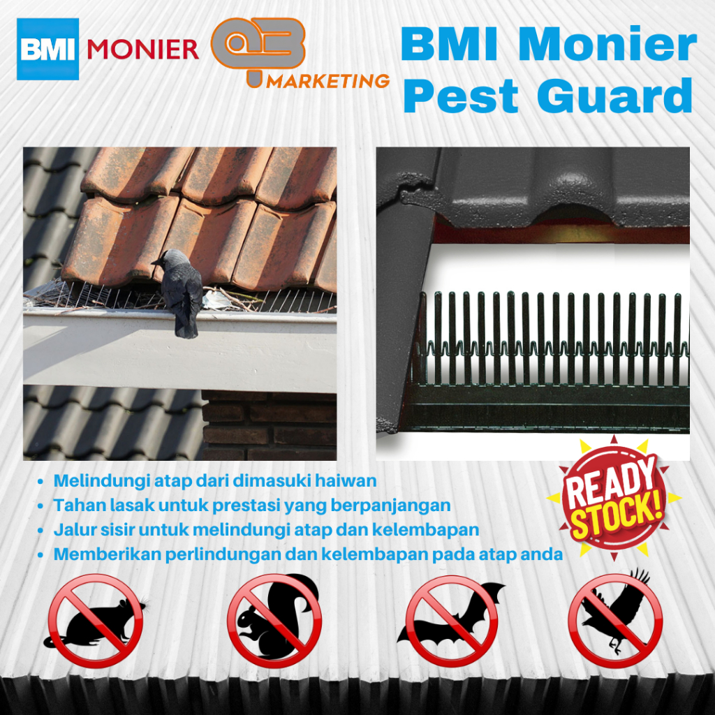 Original Bmi Monier Pest Guard | Roof Barrier Net | Jaring Kelawar ...