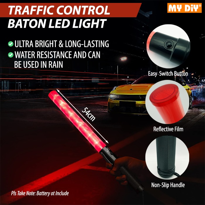 MYDIYHOMEDEPOT - LED Traffic Safety Baton Safety Hand Light Stick Baton ...