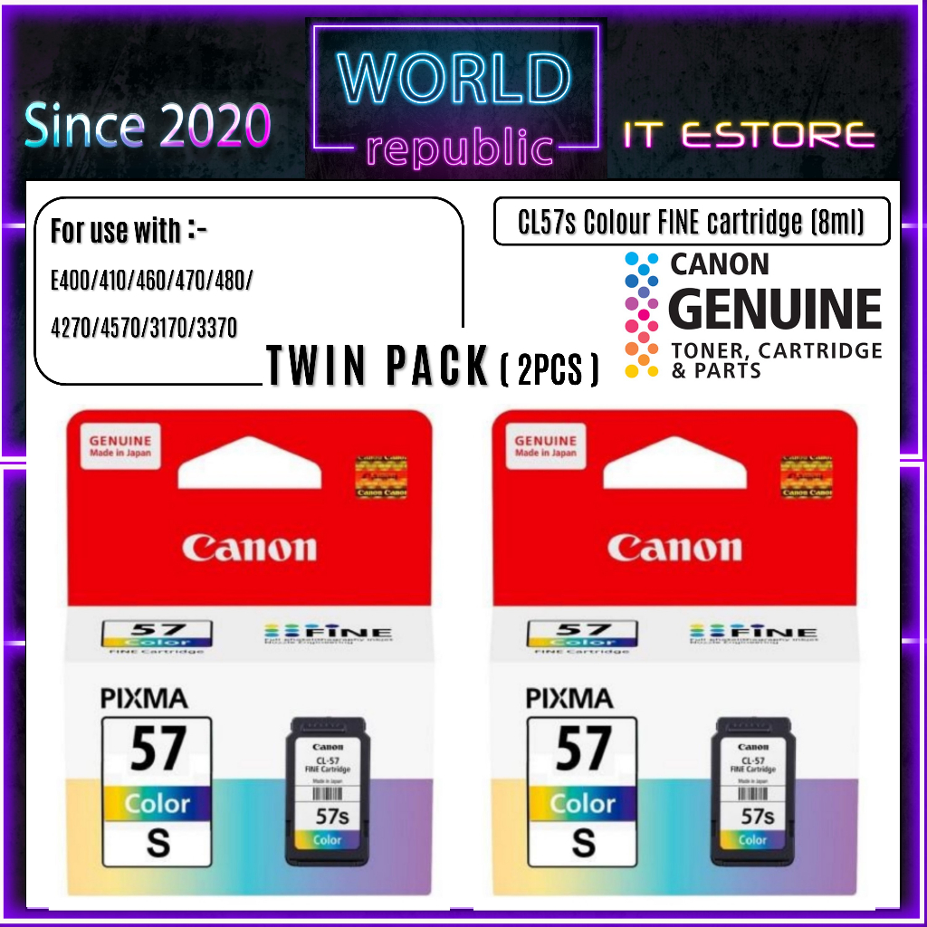 Canon PG47 CL57 CL57s Original Ink Cartridges PG-47 PG 47 Black / CL-57 ...