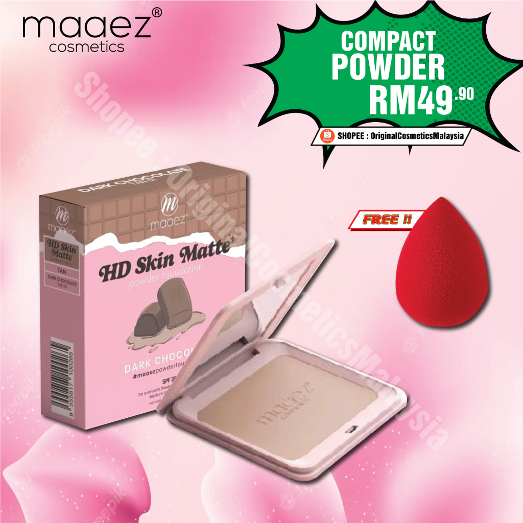 🎁MAAEZ COSMETICS ~ COMPACT POWDER HD SKIN MATTE | Shopee Malaysia