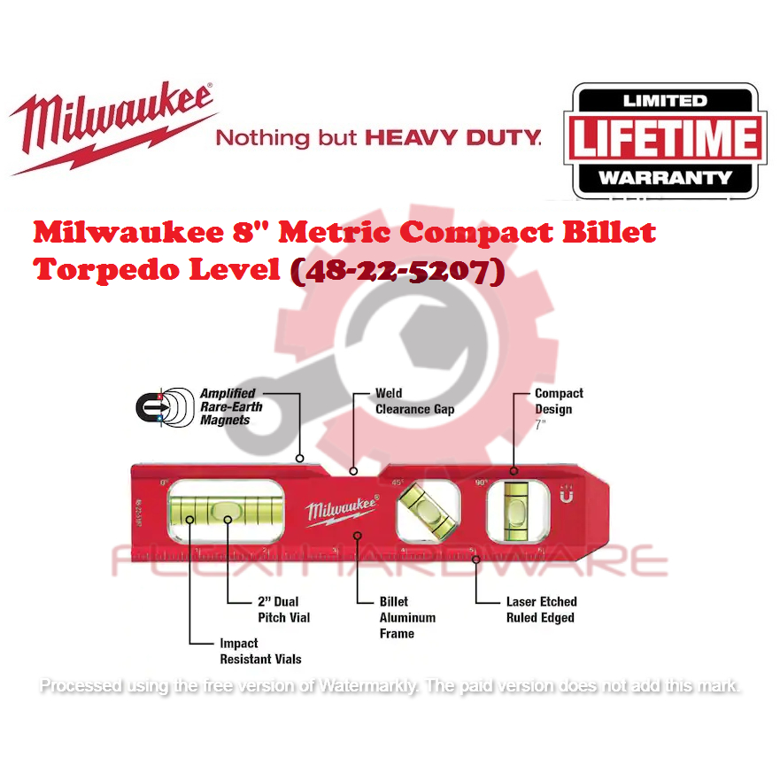 Milwaukee 48-22-5207 Metric Compact Billet Torpedo Level | Shopee Malaysia