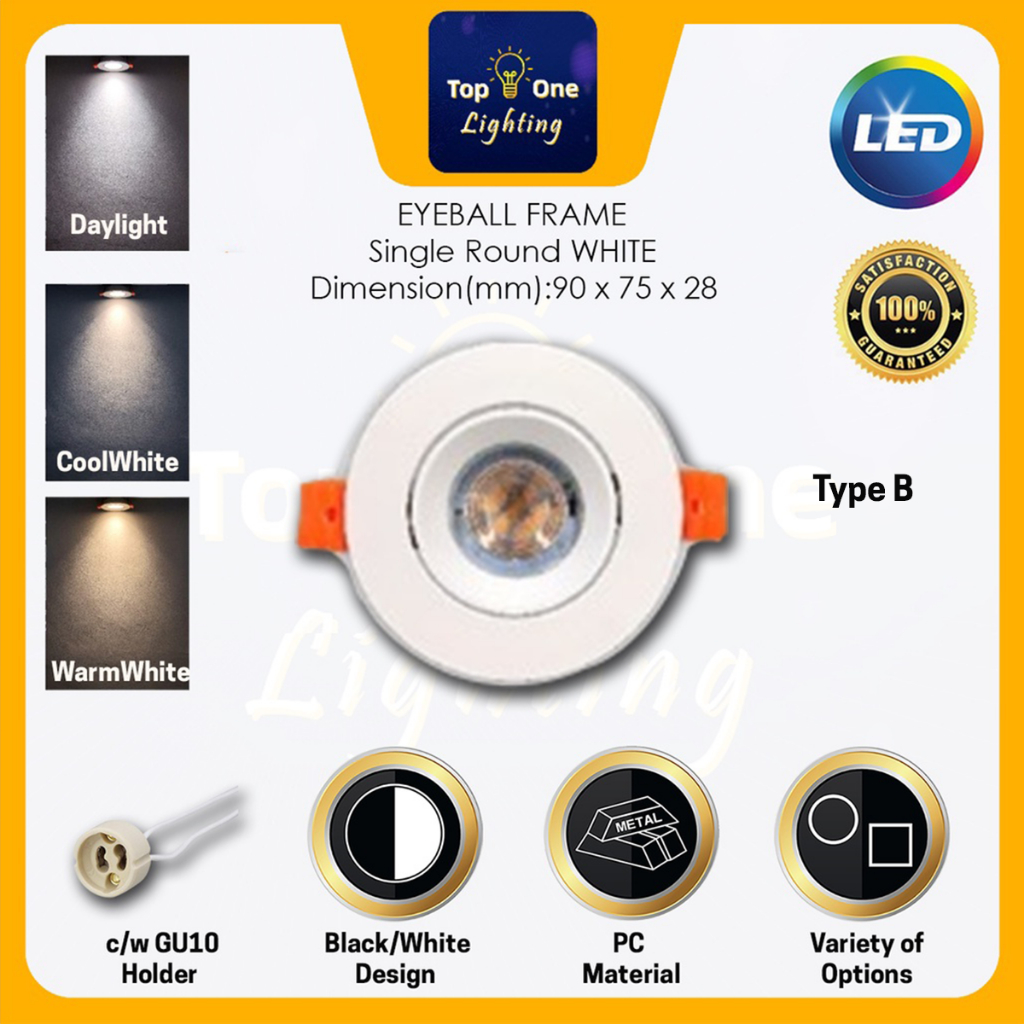 Single Double Triple LED Eyeball Light Casing Downlight Spotlight Round ...