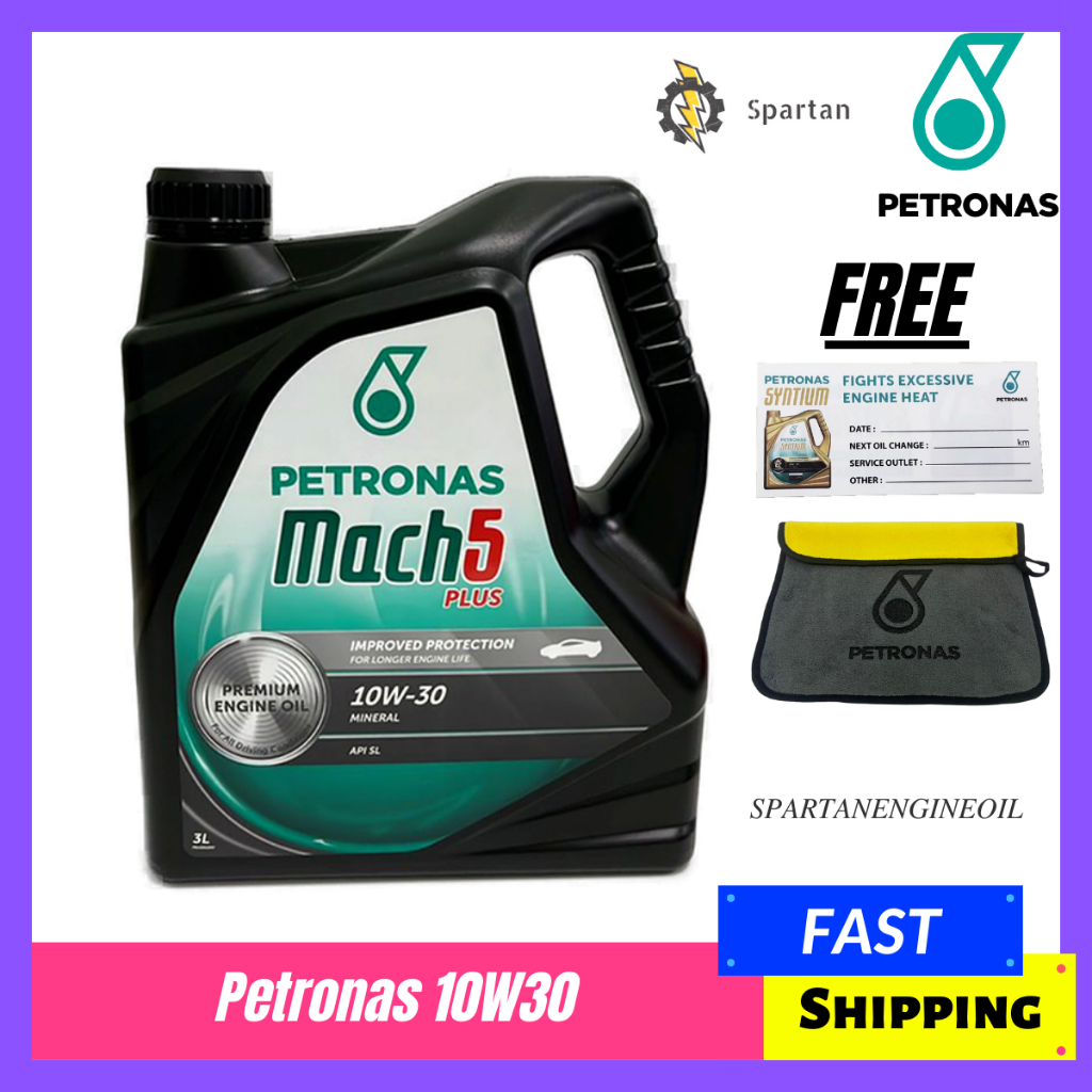 100% original Petronas Mach 5 PLUS 10W-30 10W30 SN/CF Engine Oil 3L ...