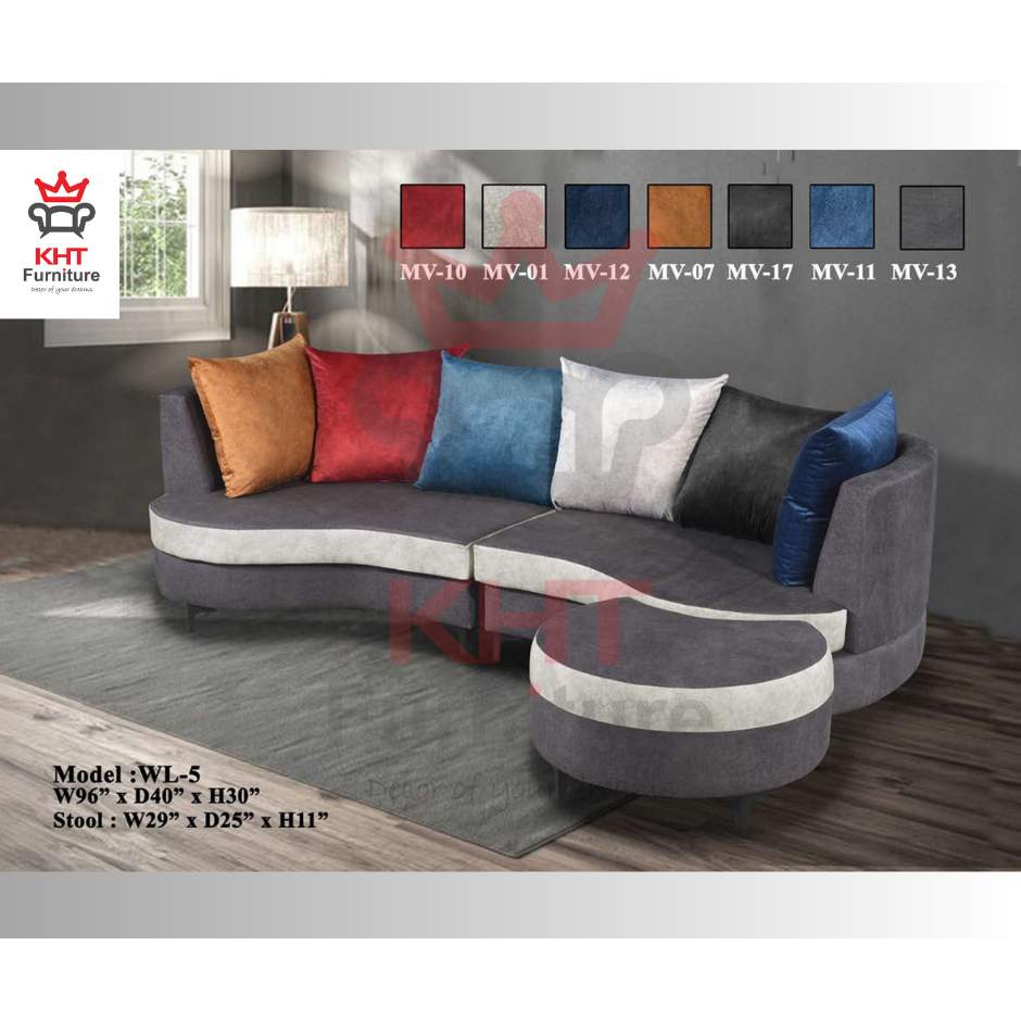 (KL & Selangor) 4L Modern Sofa Lining with Stool Lining Full Set Fabric ...
