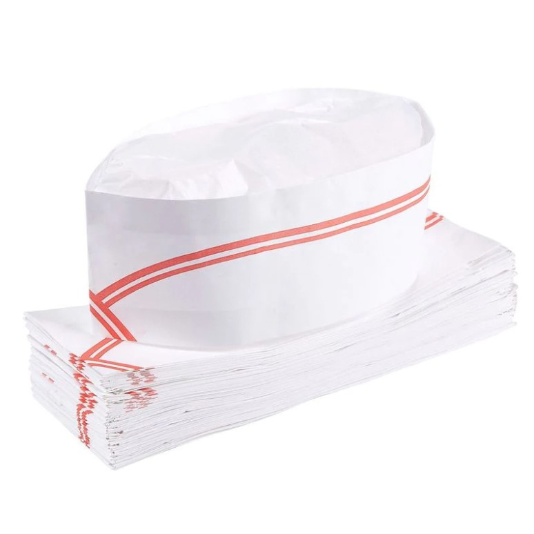 Washable Blue Red Soda Jerk Paper Hats Food Server Cap Chef Hat Hotel ...