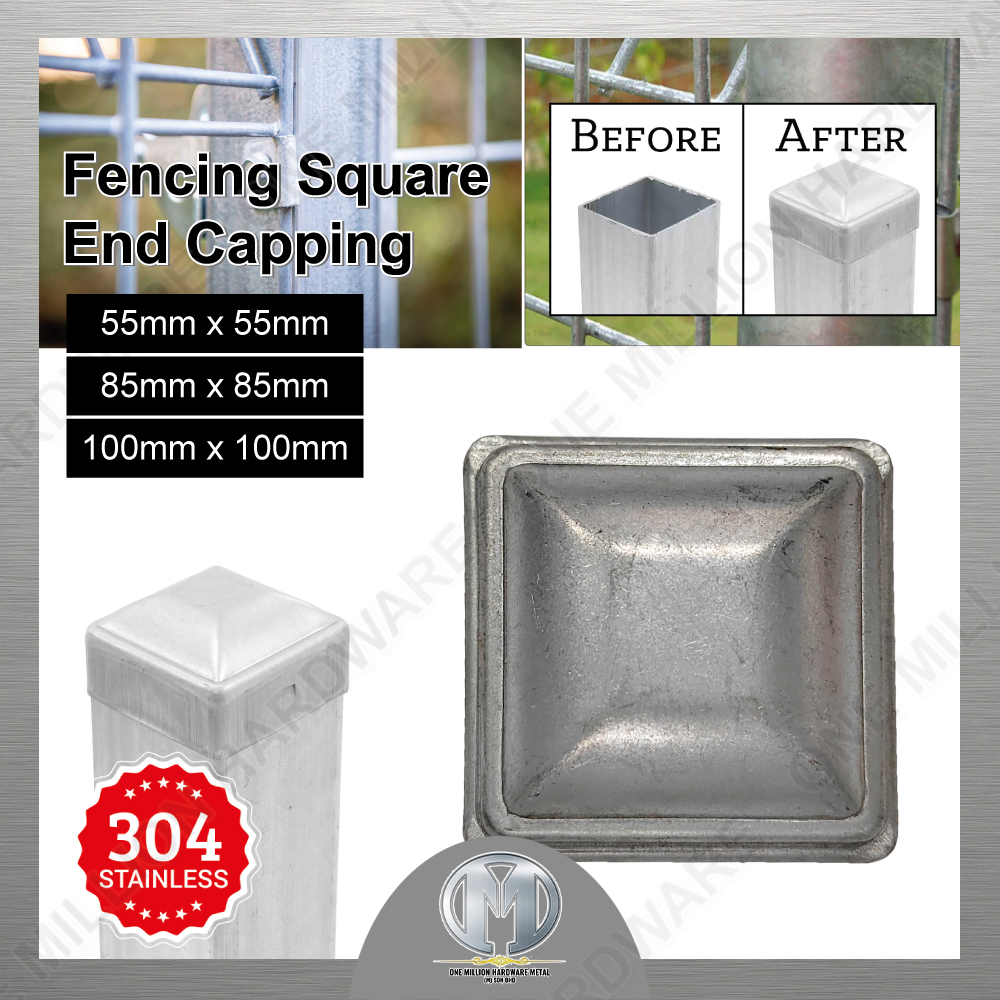 Fencing Square Post End Capping 55mm/85mm/100mm GI Penutup Lubang Pipe ...