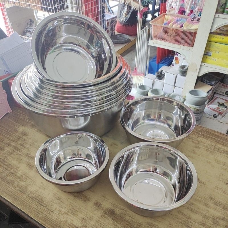 STAINLESS STEEL BASIN 304 ( 11size 20cm - 40cm ) high quality / bowl ...