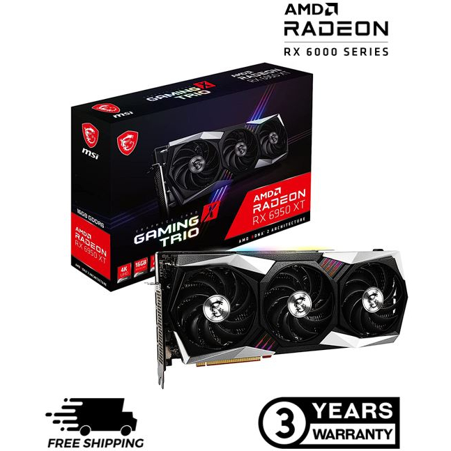 MSI AMD Radeon™ RX 6950 XT Gaming X Trio 16GB GDDR6 Gaming Graphics ...